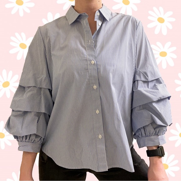 a new day | Tops | A New Day Target White Blue Pinstripe Buttonup W ...